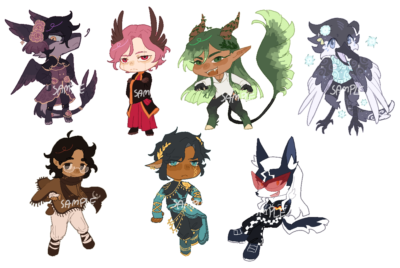 200g chibis! [humanoid/furry] | Art Sales | Flight Rising
