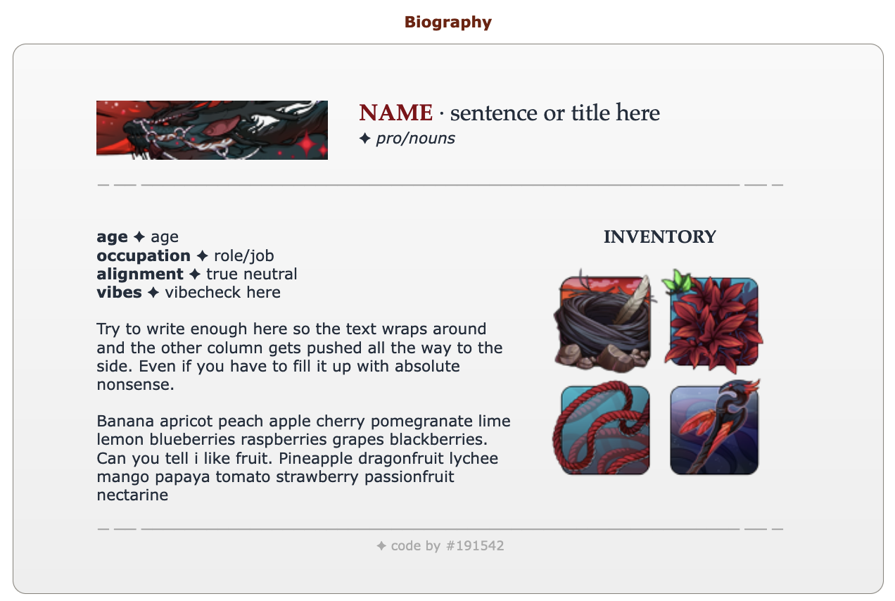[f2u] Rads bio codes & assets | Creative Corner | Flight Rising