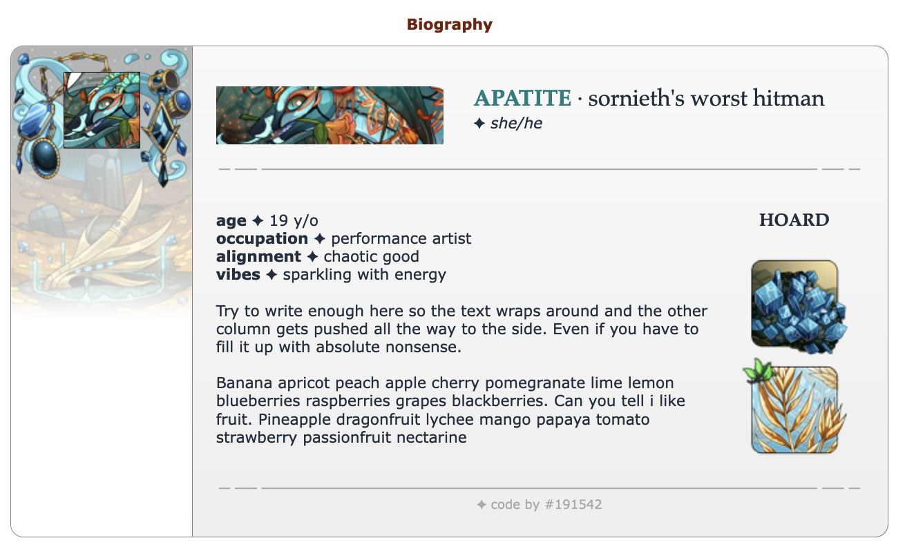 [f2u] Rads bio codes & assets | Creative Corner | Flight Rising