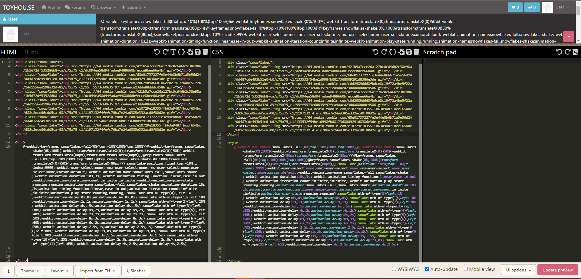 Help with ToyHouse Code! : r/HTML