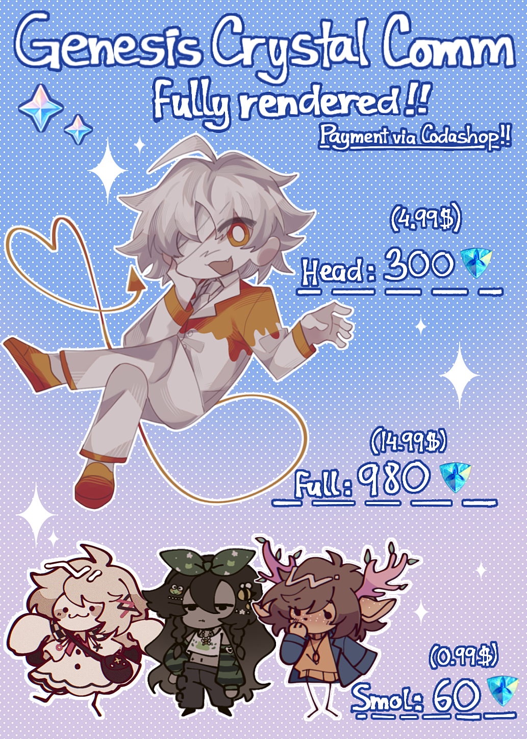 [CLOSE] FULLY RENDERED CHIBI FOR GENESIS CRYSTALS on Toyhouse