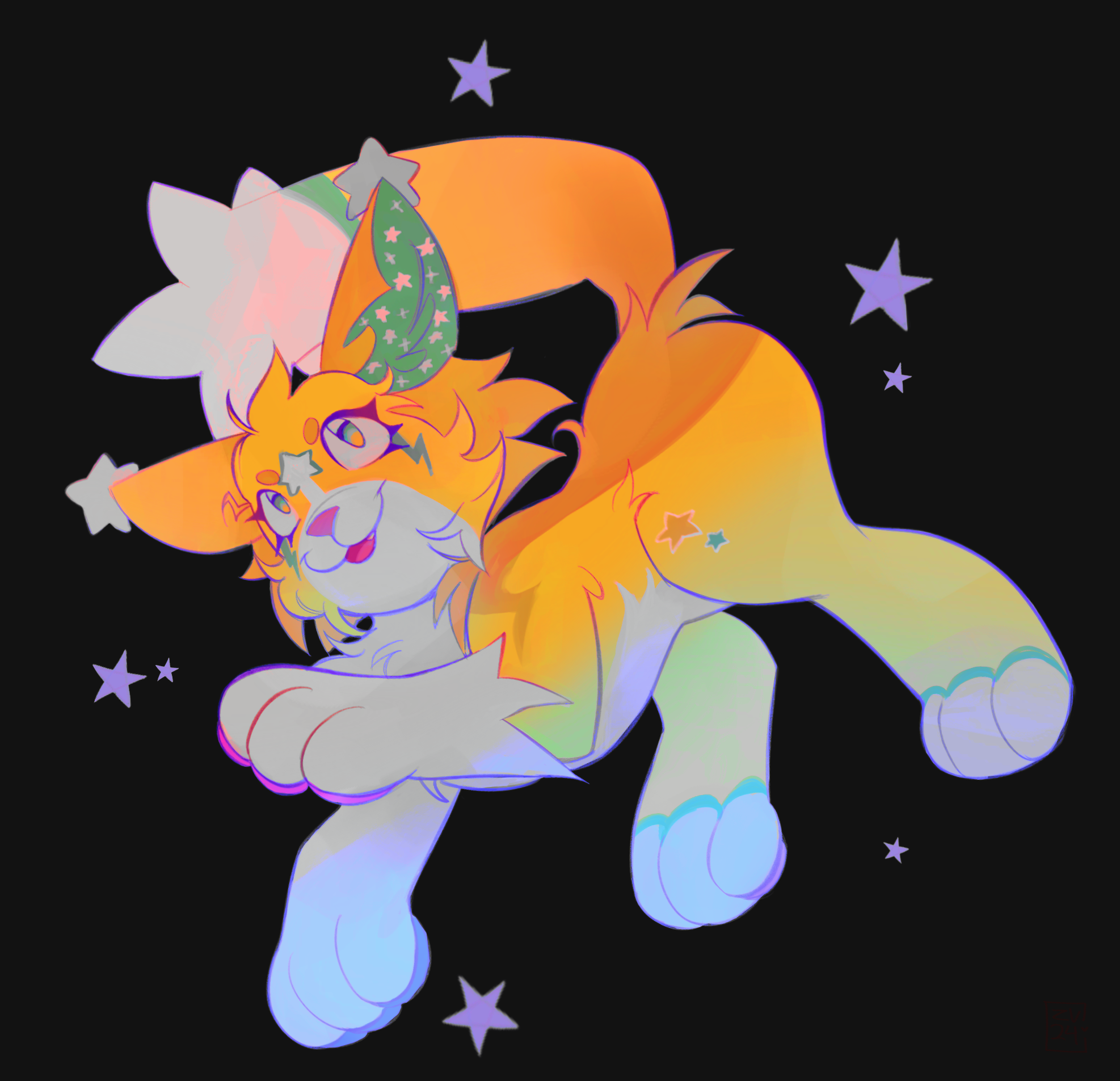 life is in shambles; LF comfort art of sparklecat on Toyhouse