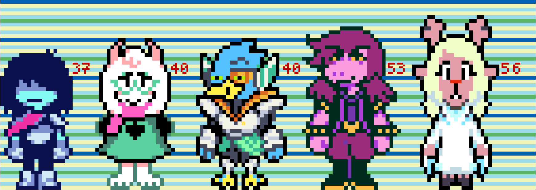 DELTARUNE Unofficial Message Boards -> [QU] Sprite Heights/Height Charts?